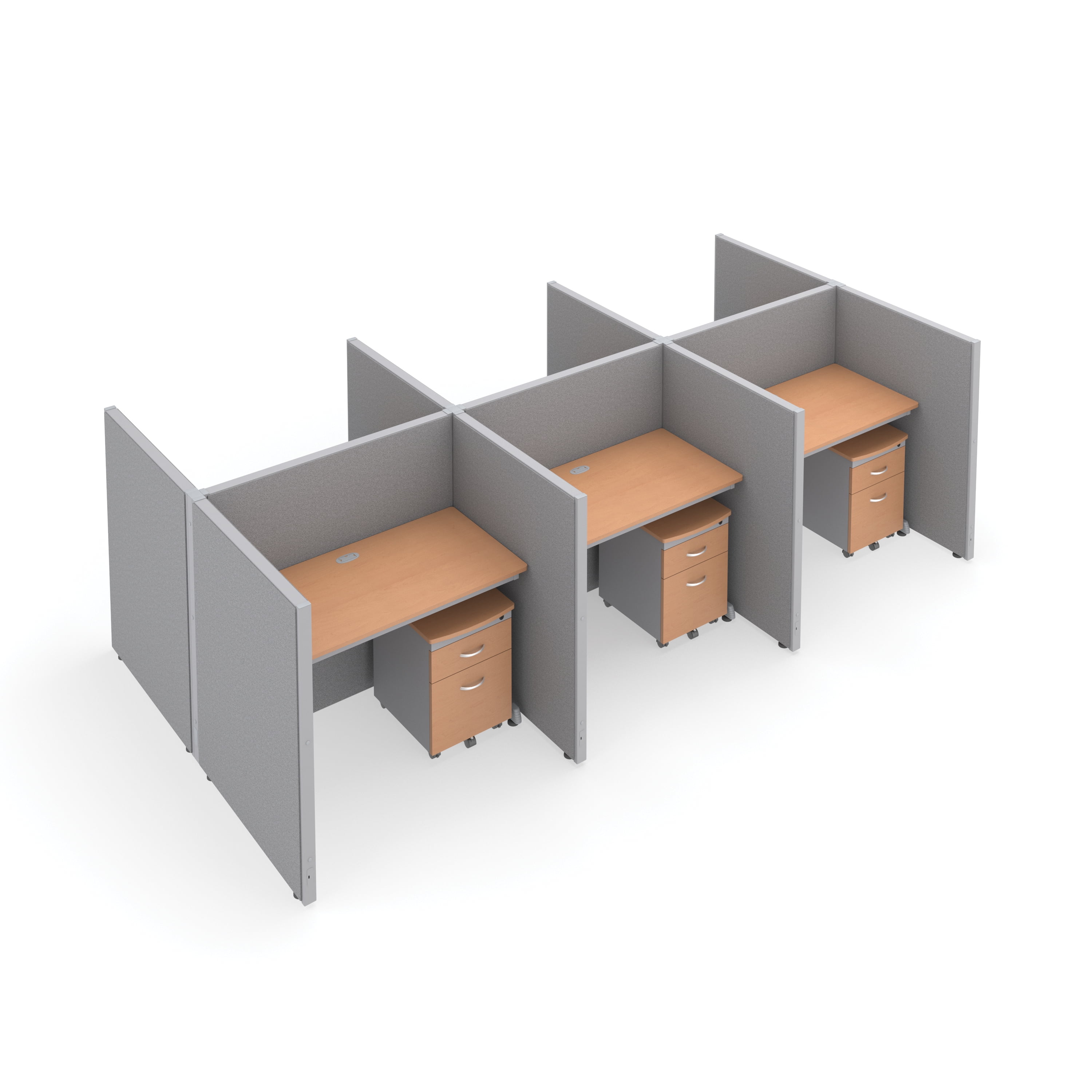 OFM RiZe 2 x 3 Privacy Workstation Unit in Gray and Maple - Walmart.com