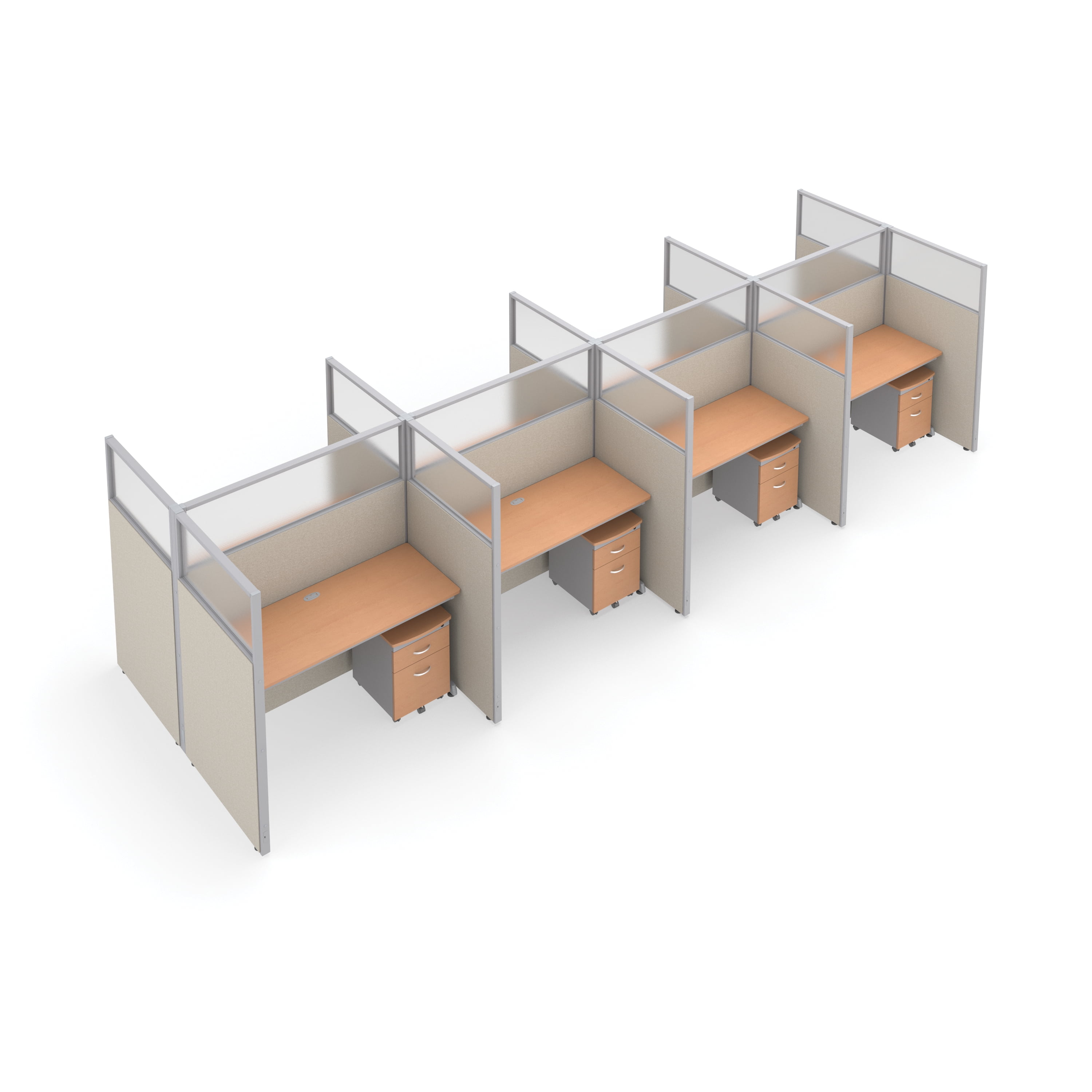 OFM RiZe 2 x 4 Privacy Workstation Unit in Beige and Maple - Walmart.com