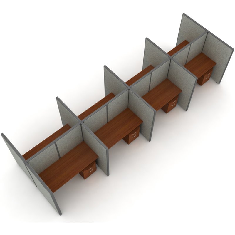 OFM RiZe 2 x 4 Privacy Workstation Unit in Gray and Cherry - Walmart.com