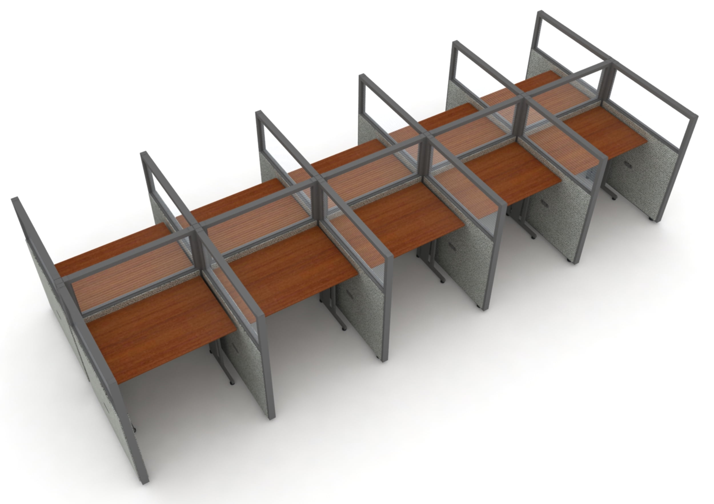 OFM RiZe Series 47" x 37" 10-Unit Privacy Station Panel System with ...