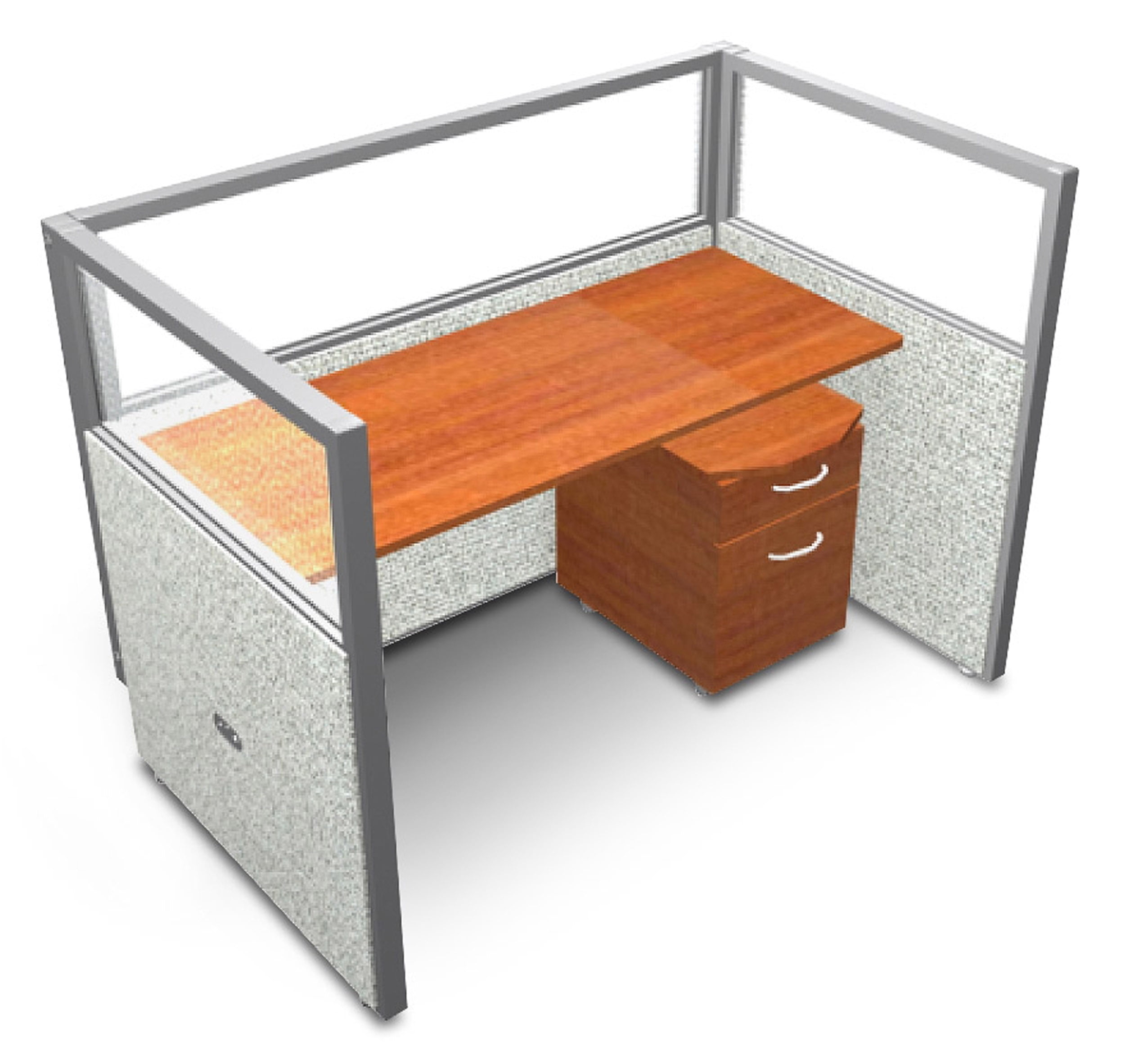 OFM RiZe Series 47" x 60" 1-Unit Privacy Station Panel System with ...