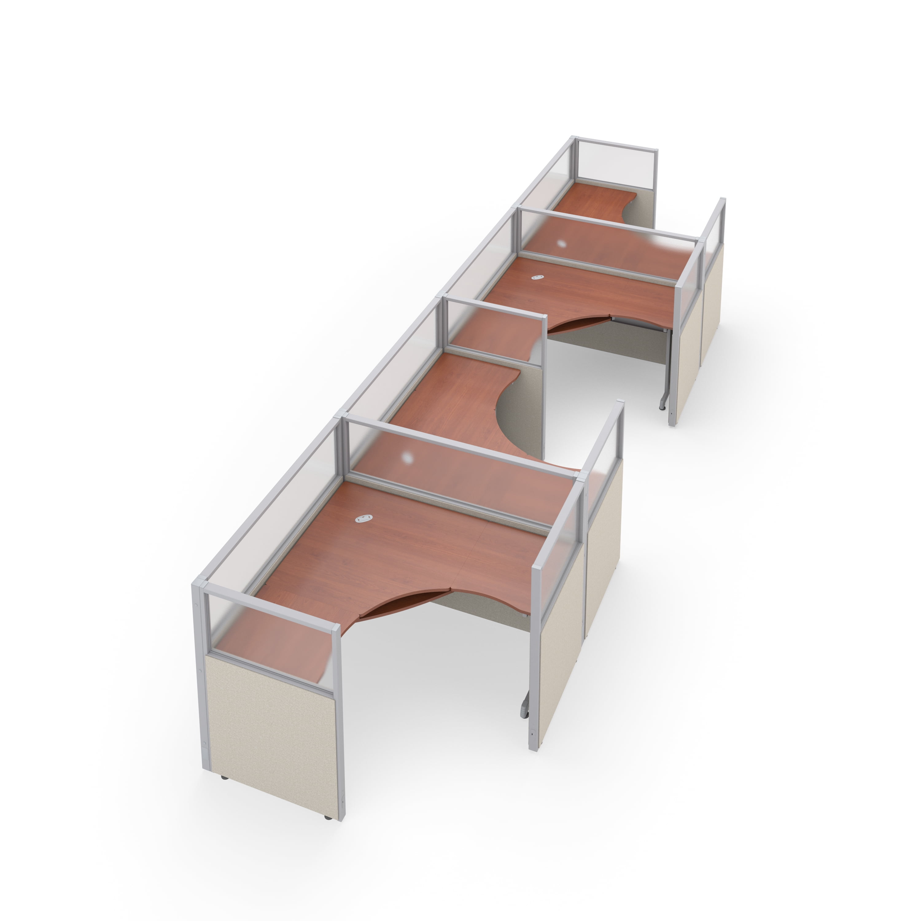 OFM RiZe Series 47" x 60" 4-Unit Workstation Kit, 1 x 4 Configuration ...