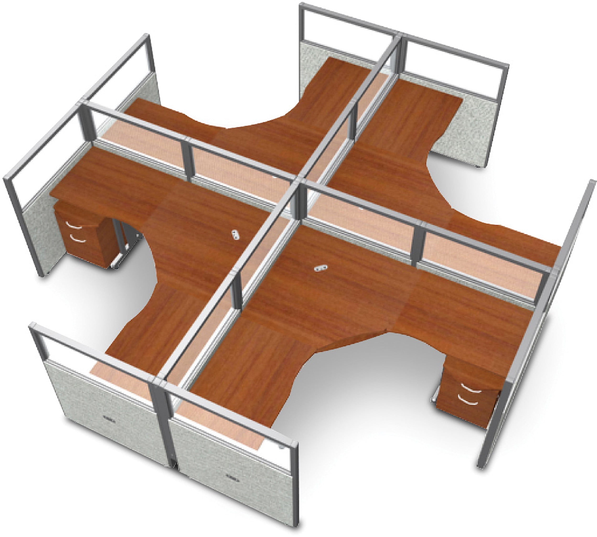 OFM RiZe Series 47" x 72" 4-Unit Vinyl Panel with Translucent Top ...