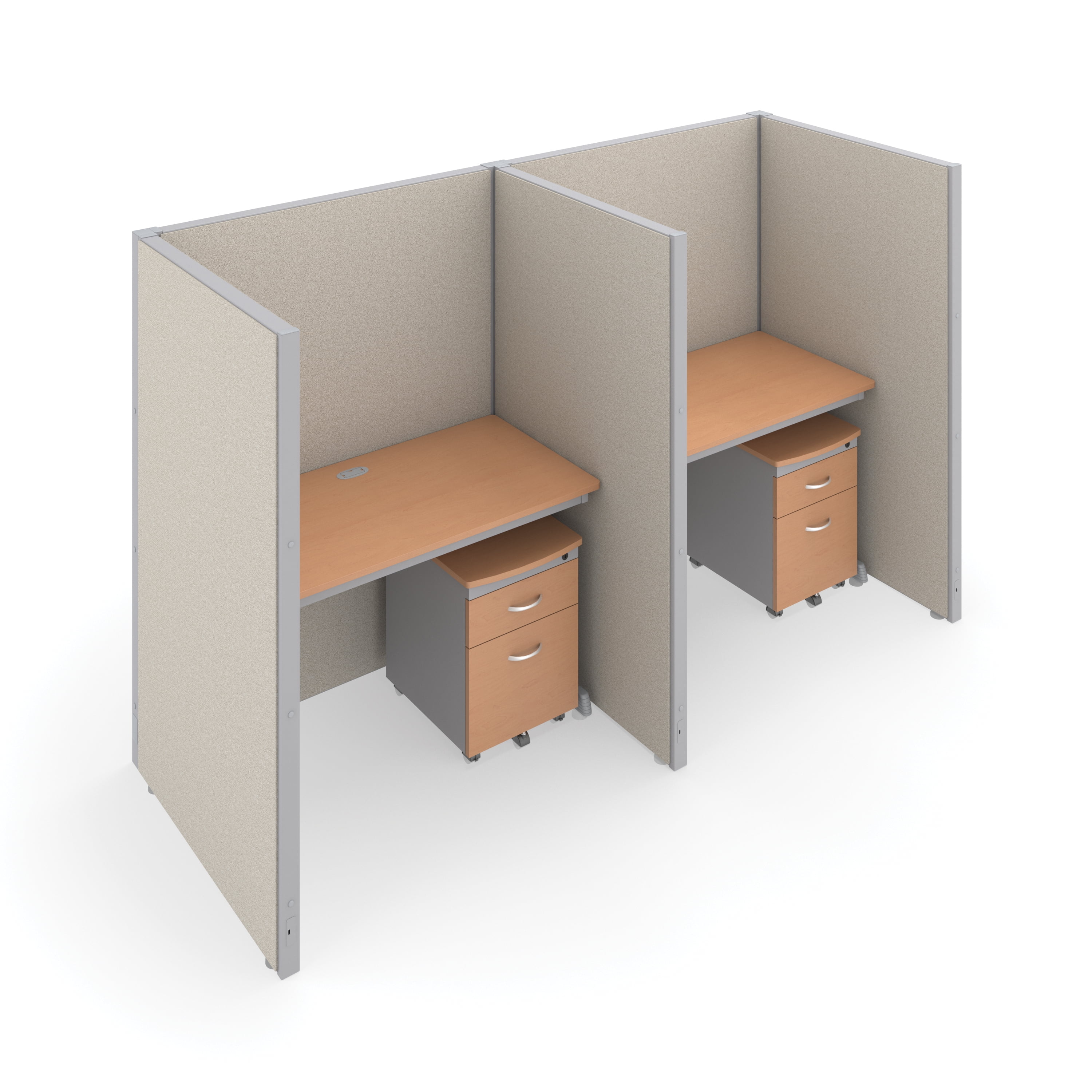 OFM RiZe Series 63" x 48" 2-Unit Full Vinyl Privacy Station Panel ...