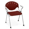 OFM Rico Series Model 306 Plastic Stack Chair with Arms, Burgundy ...