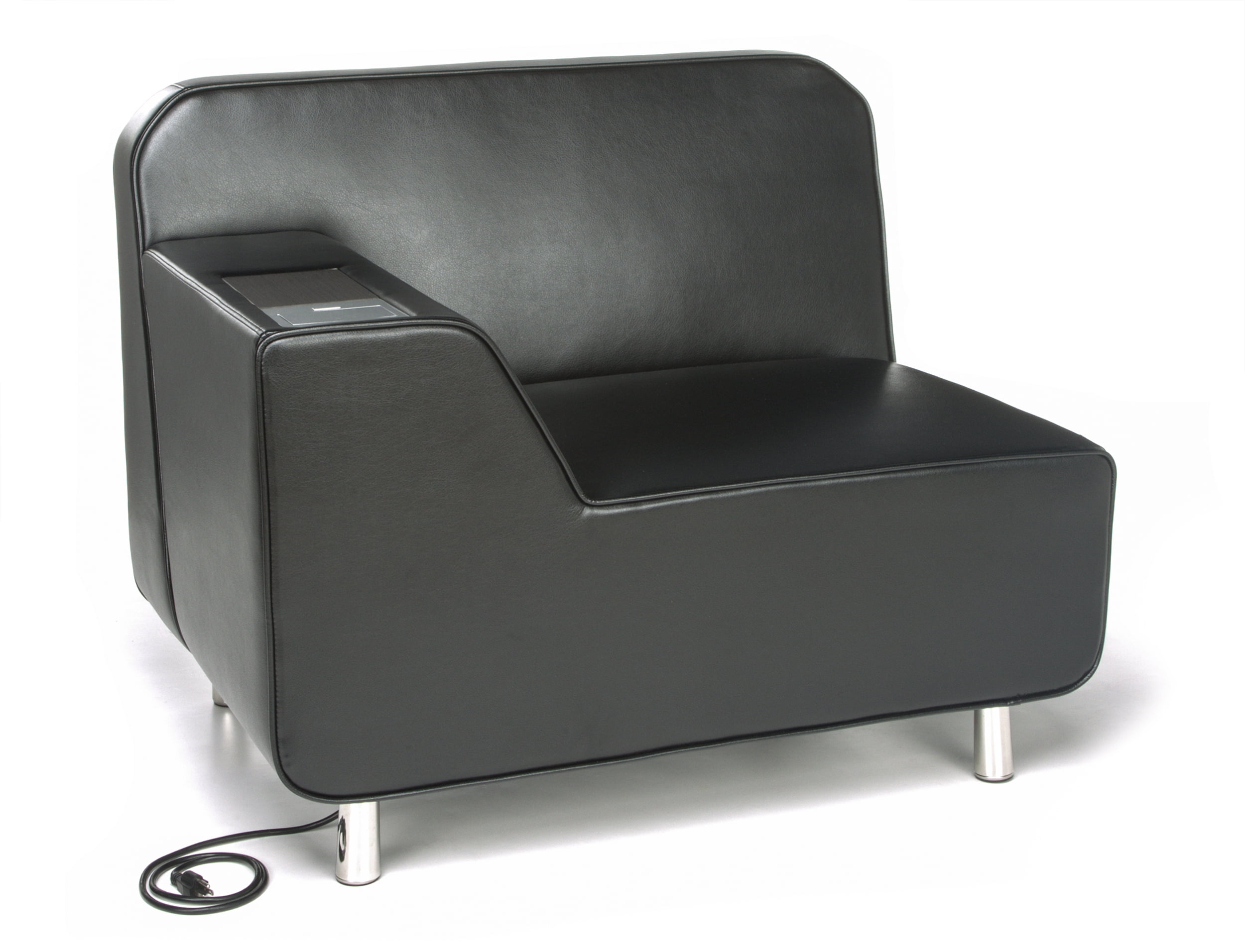 OFM Serenity Right Arm Electrical Outlet Guest Chair in Tungsten ...