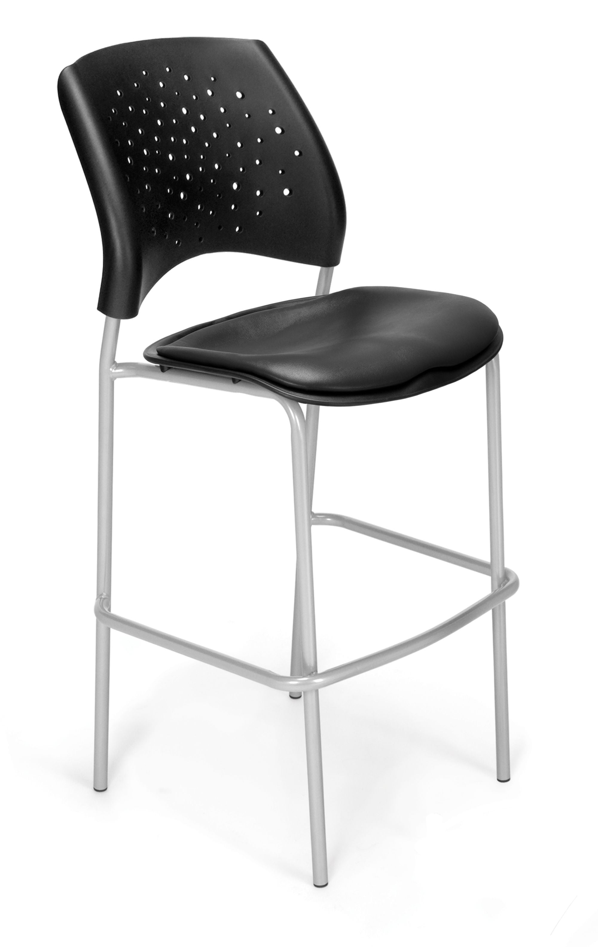 OFM Stars Series Model 328S-VAM Vinyl Cafe Height Chair, Charcoal with ...