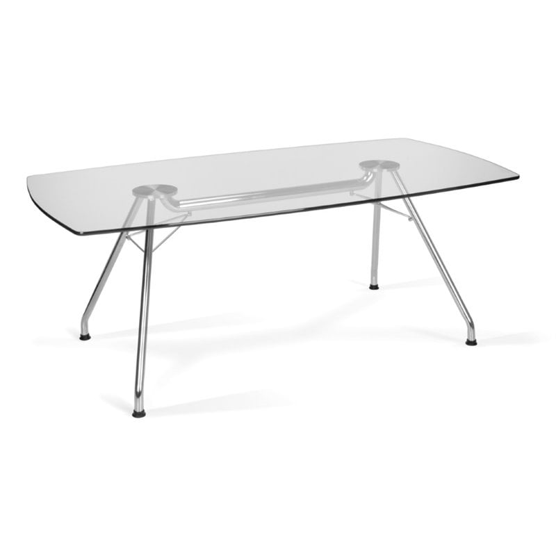 OFM Tinted Transparent Glass Conference Table - Walmart.com