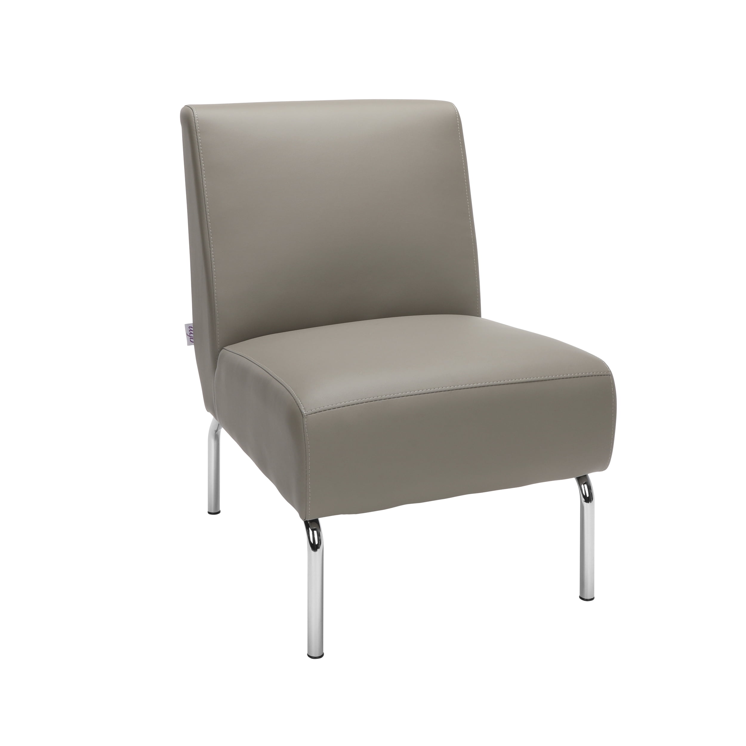 OFM Armless Lounge Chair with Polyurethane Seat and Chrome Feet ...