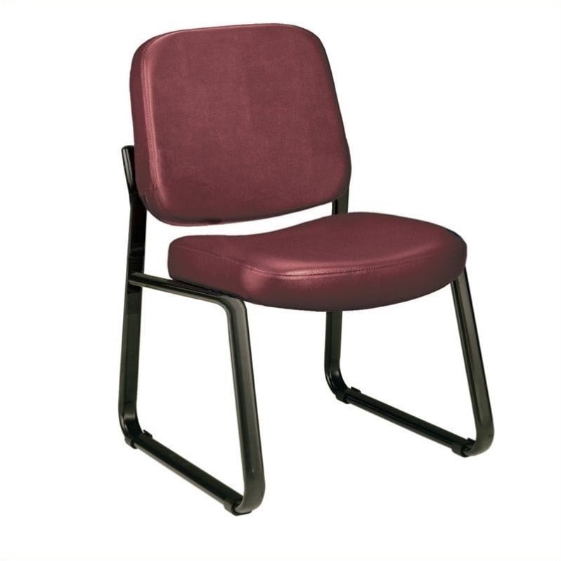OFM Vinyl Padded Back Armless Reception Chair in Wine - Walmart.com