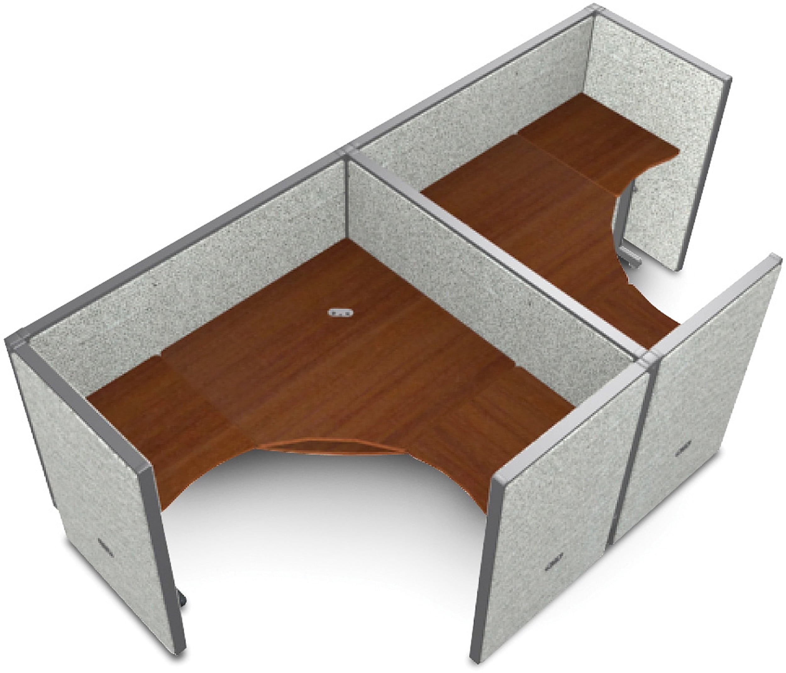 OFM RiZe Series 47" x 60" 2-Unit Full Vinyl Panels Workstation Kit, 1 x ...