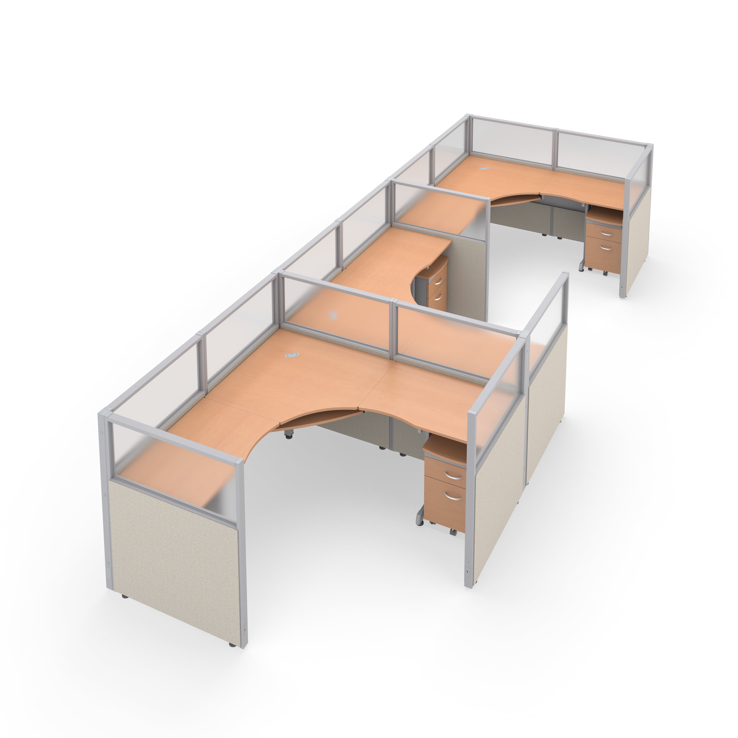 OFM Workstation Panel System 1x3 Configuration - Walmart.com