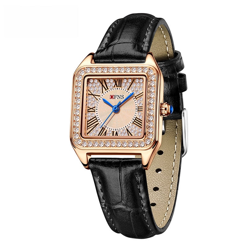 OFN Women's Quartz Watch Roman Scale Square Watchs Fashion Diamonds ...