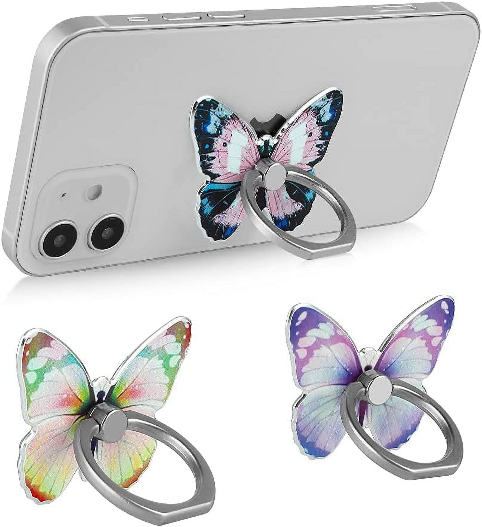 OFOCASE Cute Butterfly Cell Phone Ring Holder 360°Rotation Metal Finger ...