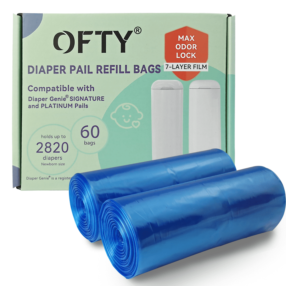 OFTY Diaper Bags Refills Compatible with Diaper Genie Easy Roll Pail ...