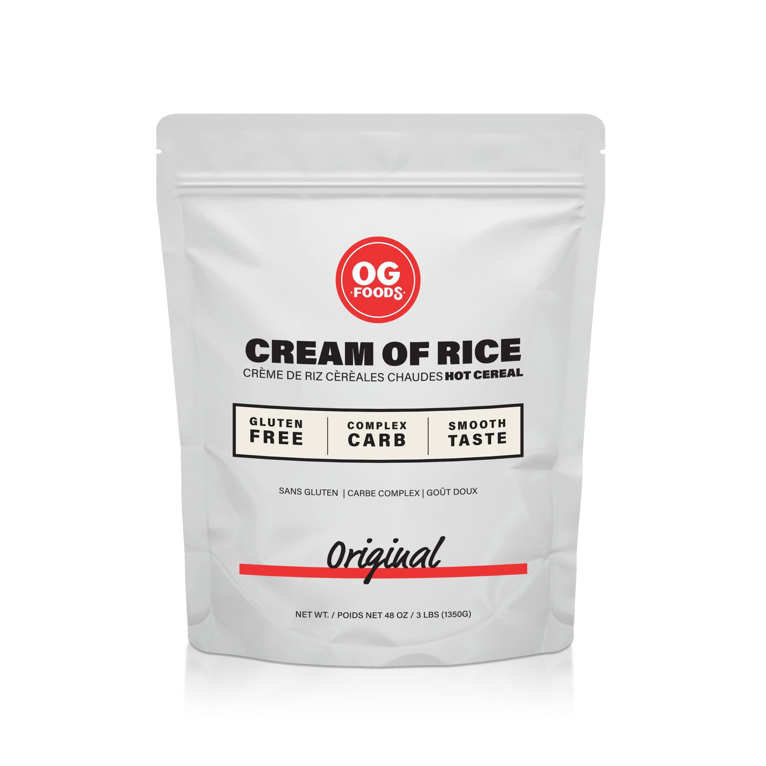 OG FOODS Cream of Rice Hot GJM1 Cereal | Complex Carb Hot Cereal Made ...