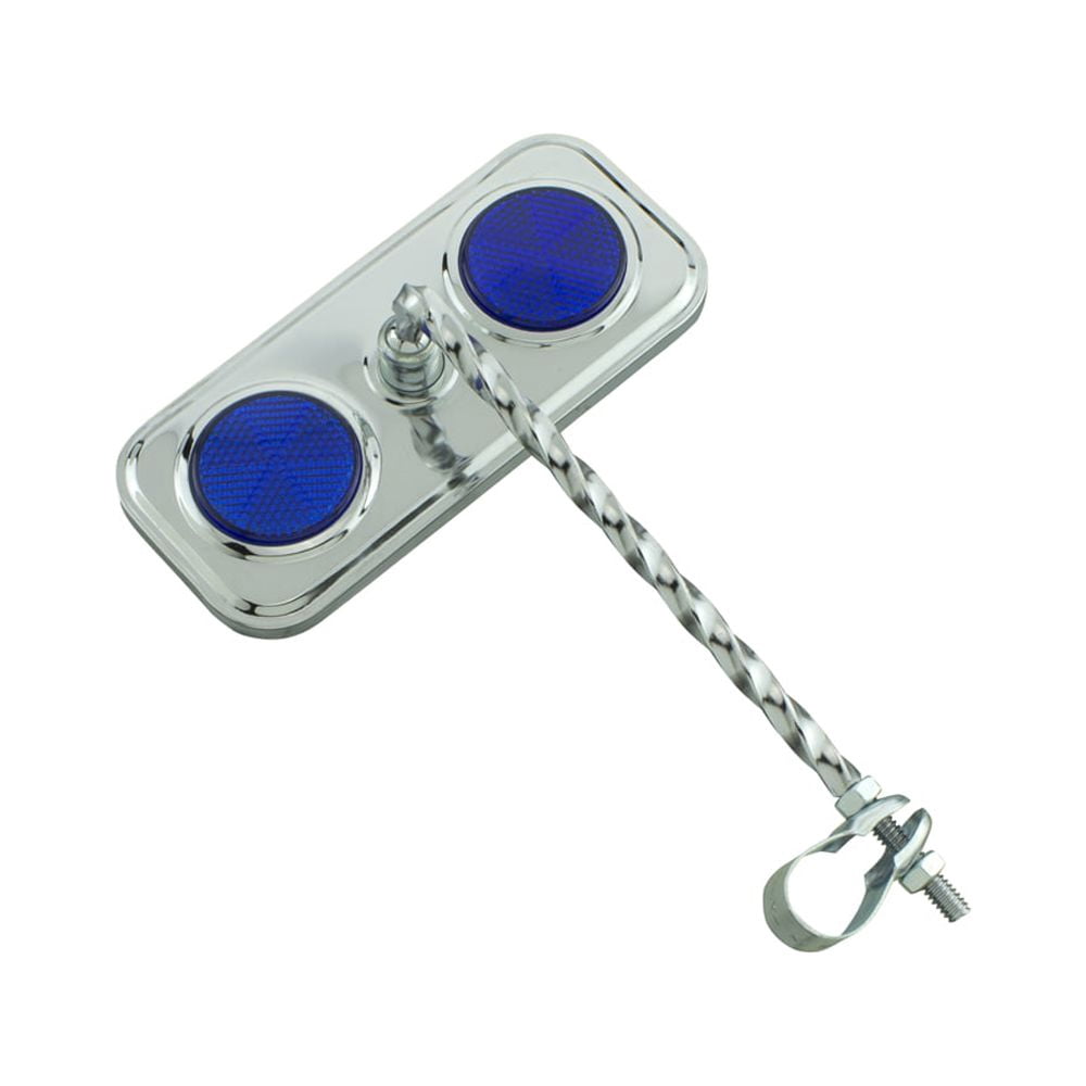 OG Lowrider Classic Rectangle Square Twisted Bike Mirror Chrome, Blue ...