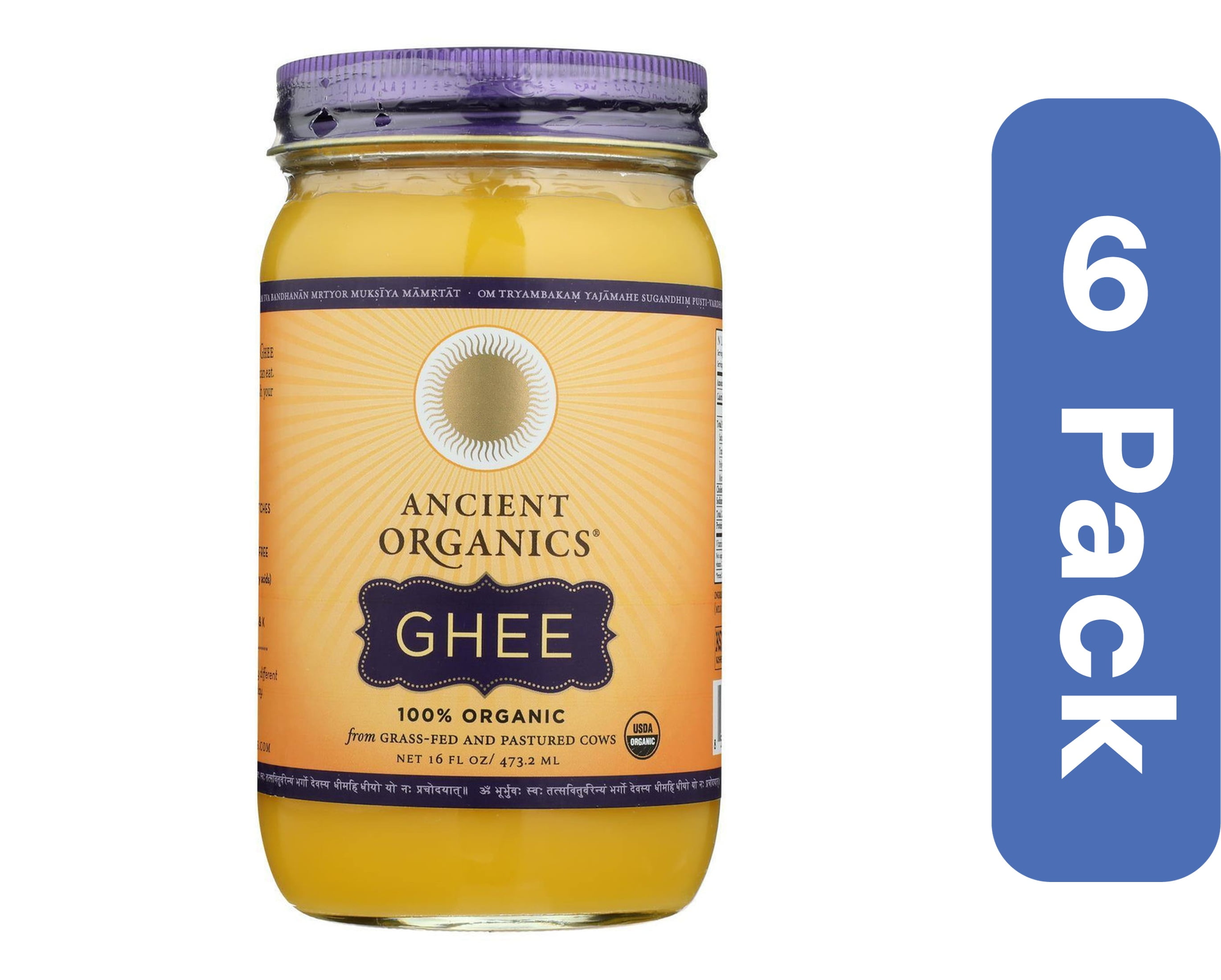 Ancient Organics - Organic Artisan Ghee - Case Of 6 - 16 Fl Oz ...