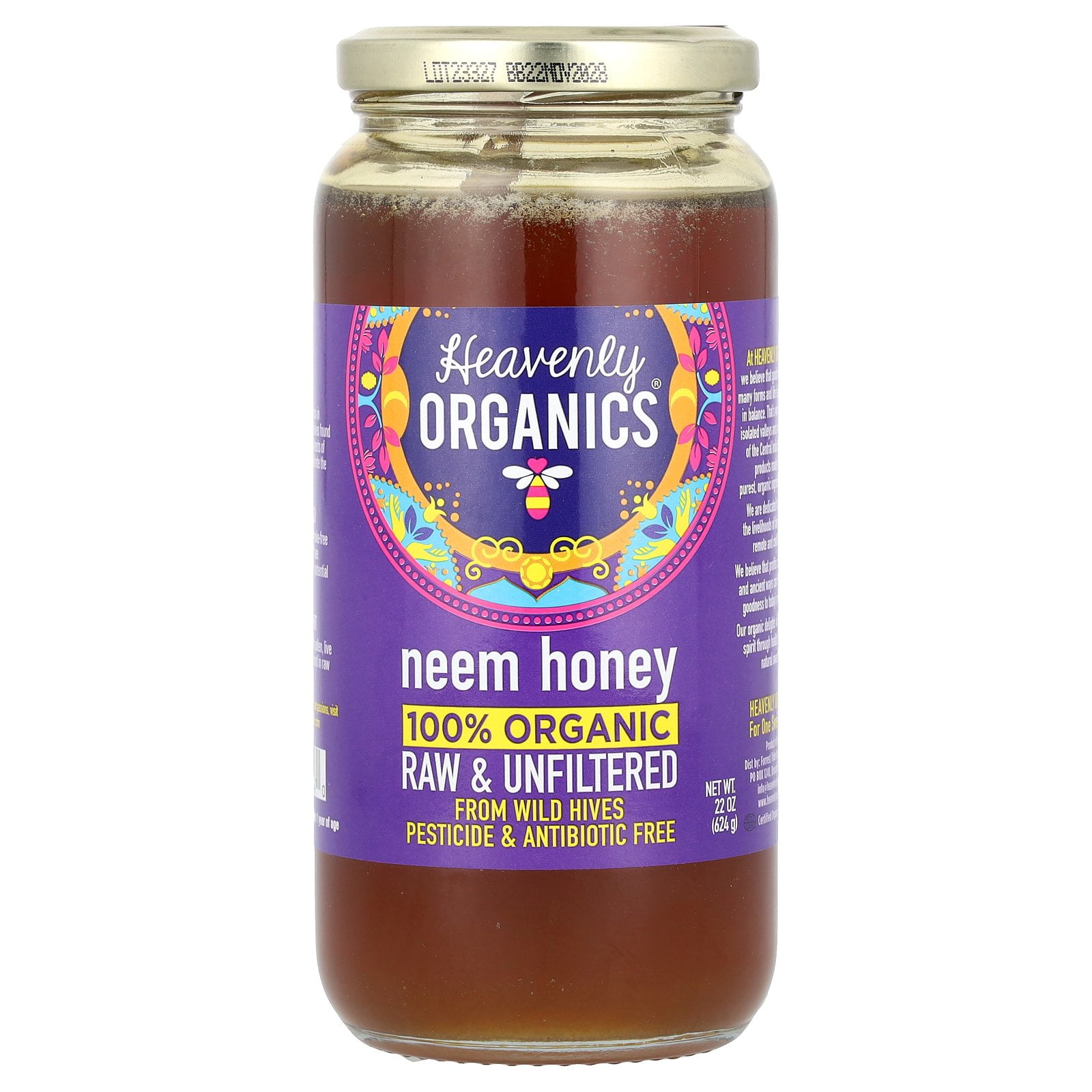 Heavenly Organics Pure Certified 100% Organic Neem Honey, Raw ...