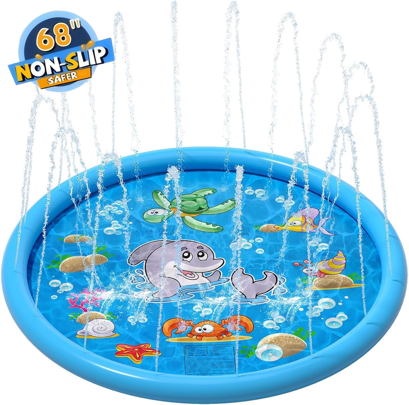 OGEDNAC 68" Water Sprinkler Pad, Inflatable Splash Pad for Kids and ...