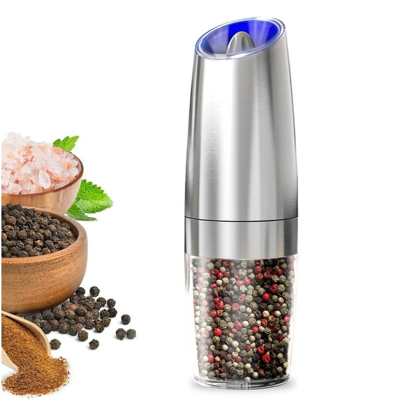 Electric Gravity Salt and Pepper Grinder Set, Shakers with Adjustable ...