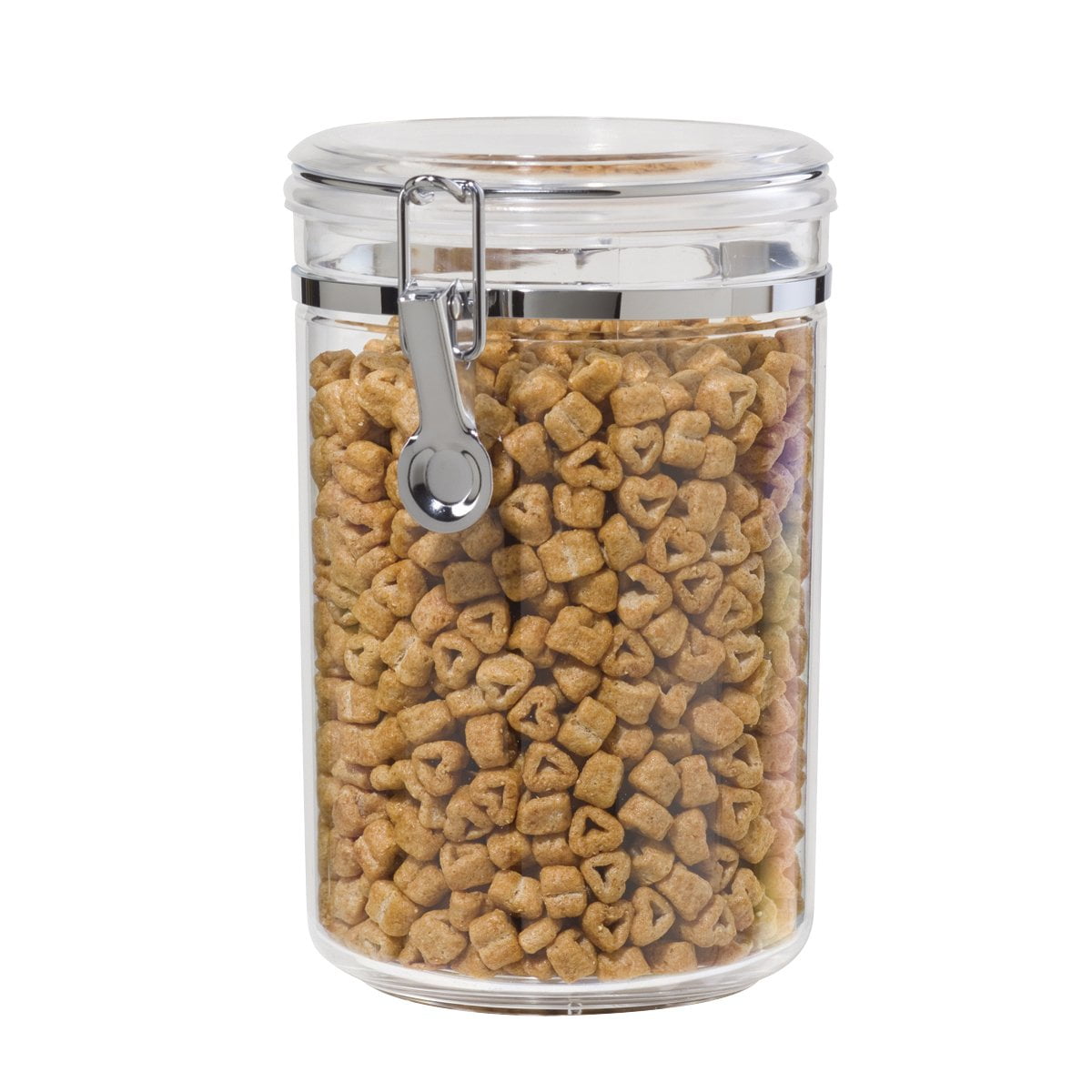 OGGI Medium-Sized Clear Canister with Clamp Lid, 59 Large Airtight Food ...