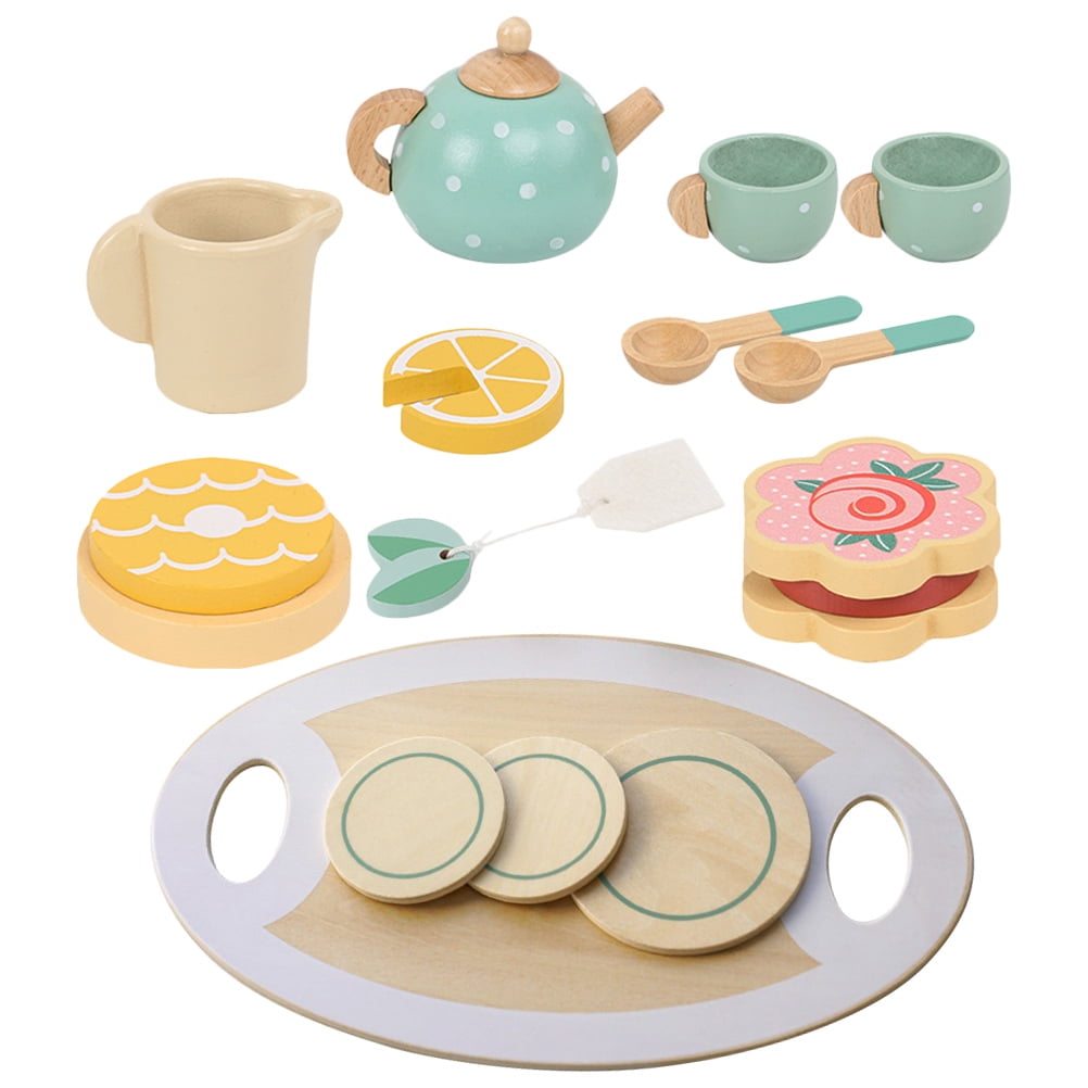 OGITUDE 1 Set Afternoon Tea Play Set Wooden Tea Set Pretend Play Toy ...