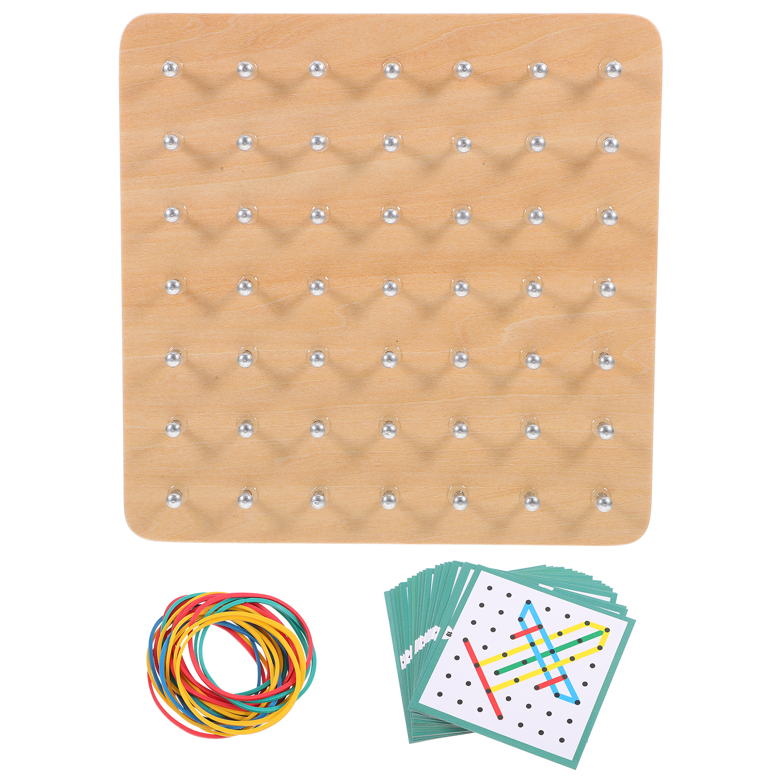 OGITUDE 1 Set Geoboard Geometric Shape Puzzle Peg Wood Board To Create ...