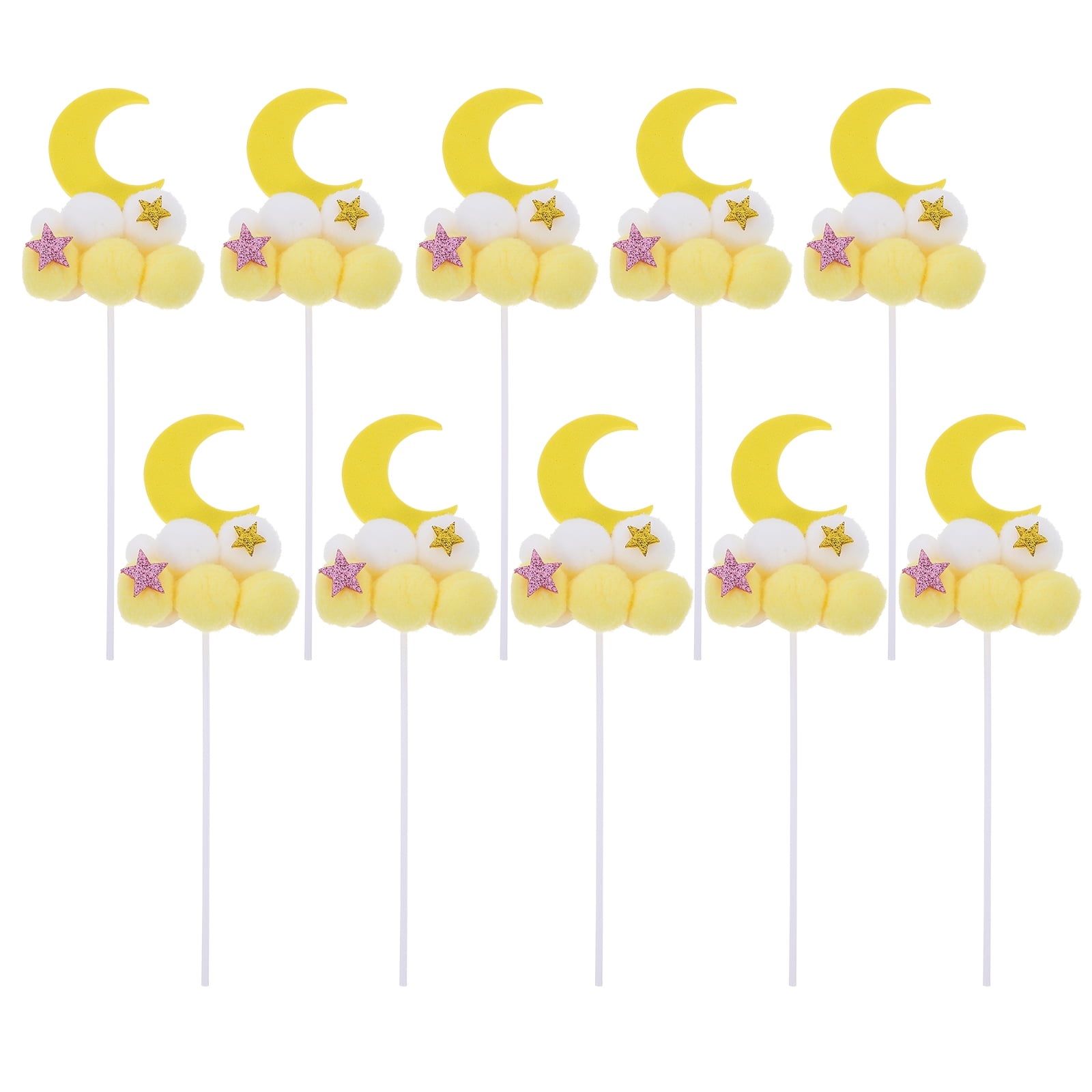 OGITUDE 10pcs Cupcakes Toppers Party Cake Picks Moon Cake Toppers ...