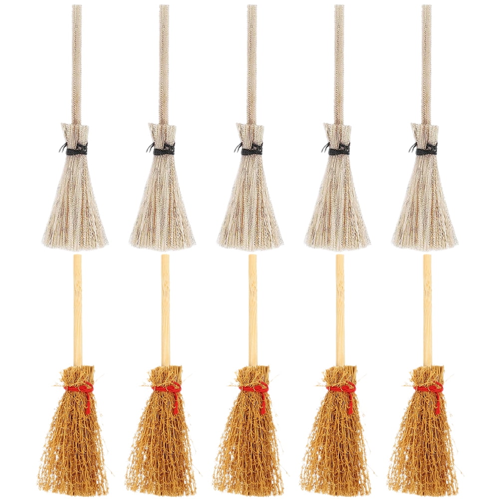 OGITUDE 10pcs Doll House Miniature Broom Models Miniature Brooms Props ...