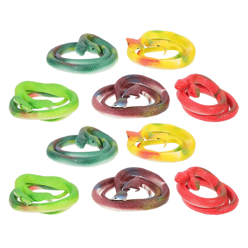 OGITUDE 10pcs Trick Fake Snake Model Prank Snake Toy Realistic Double ...