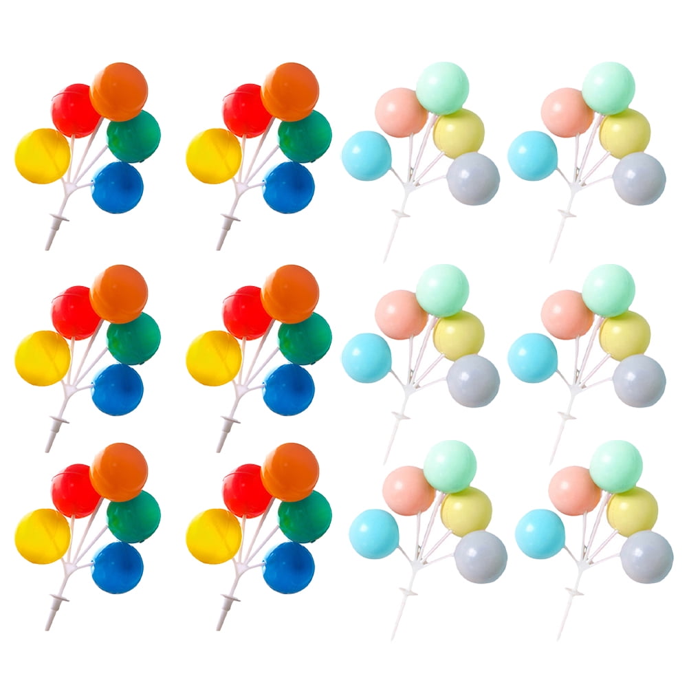 OGITUDE 12pcs Balloon Cupcake Topper Cake Picks Dessert Topper Party ...