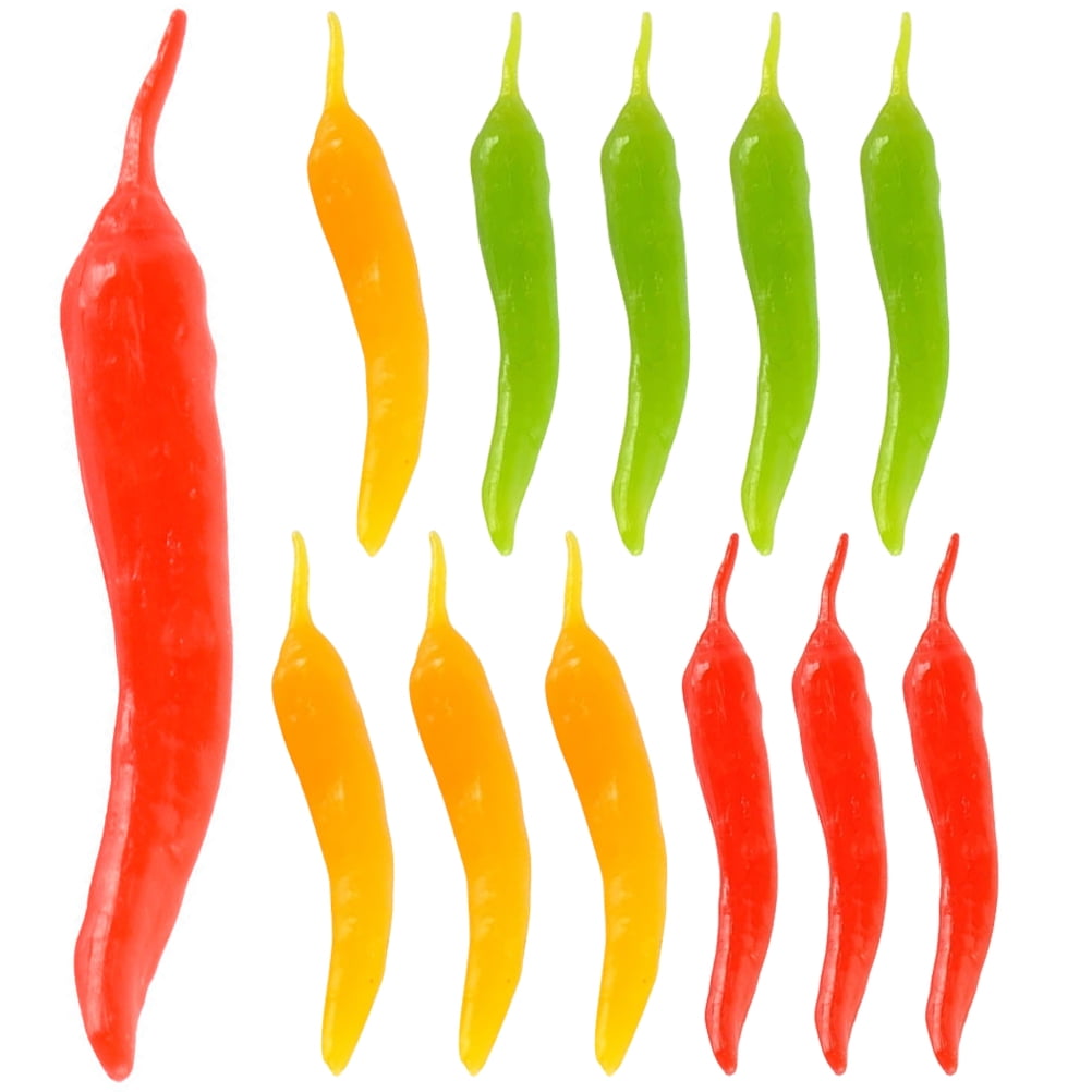 OGITUDE 12pcs Simulation Chili Peppers Model Realistic Red Yellow Green ...