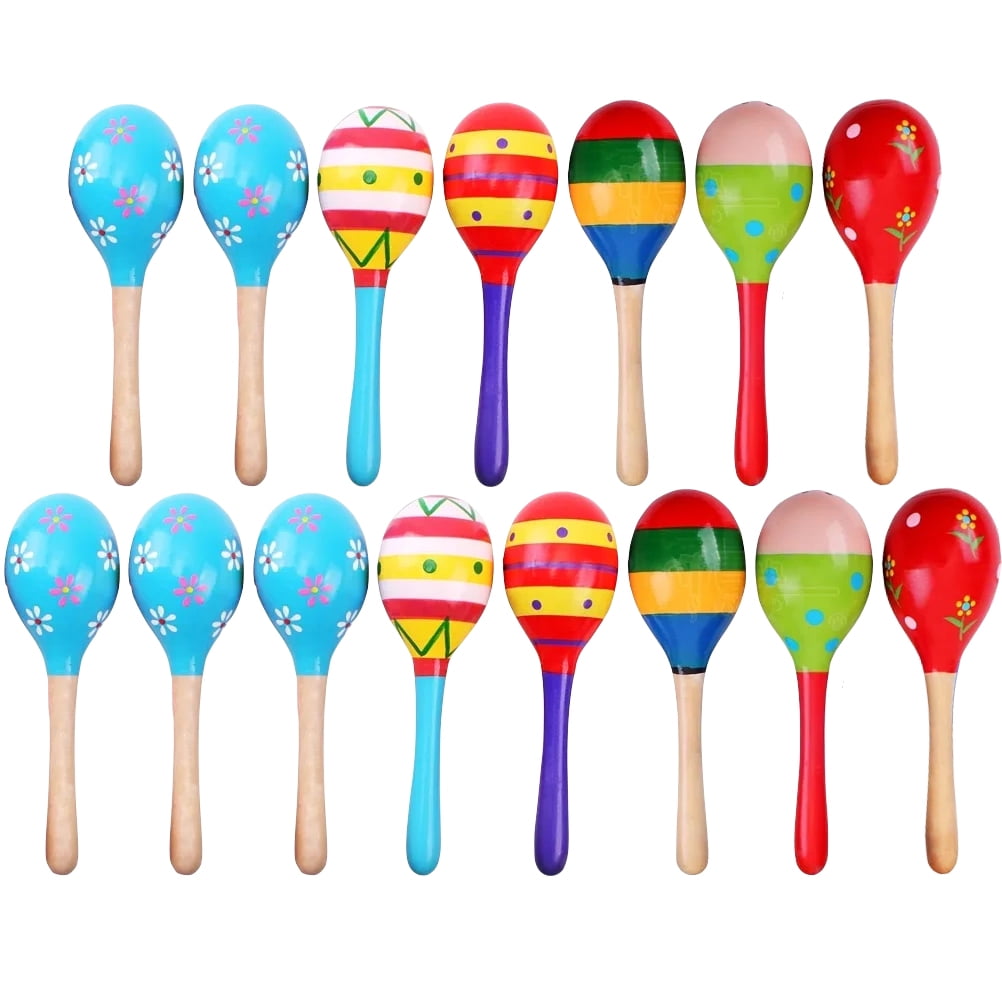 OGITUDE 15Pcs Mexican Party Favors Wooden Maracas for Kids Birthday ...