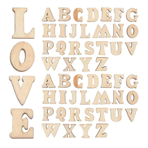 OGITUDE 200Pcs Wooden Letter Cutouts Blank Wood Alphabets Slices Wooden ...