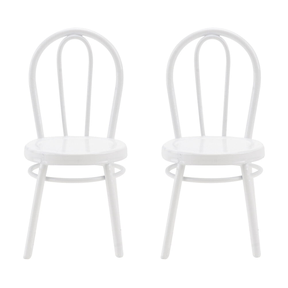 OGITUDE 2Pcs Iron Artificial Chairs Imitation Chair Models Decorative ...