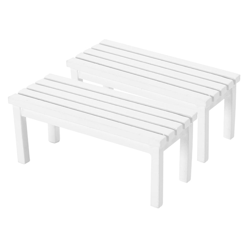 OGITUDE 2pcs Doll House Bench Miniature Bench Mini Park Garden Patio ...