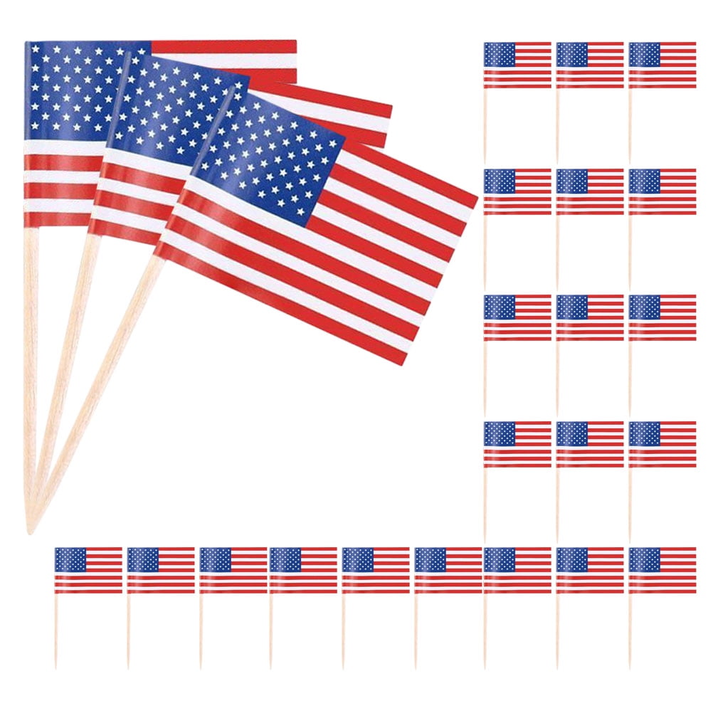 OGITUDE 50pcs 4th of July Mini American Flag Patriotic Cocktail Picks ...