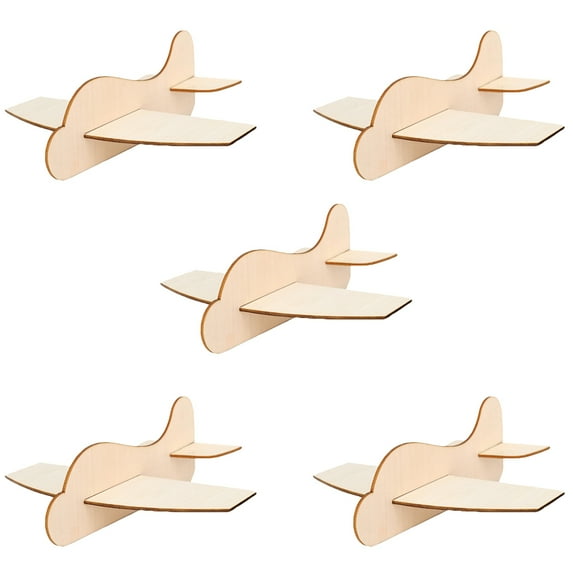 OGITUDE 5pcs Diy Assembled Airplane Unpainted Airplane Wood Unfinished ...