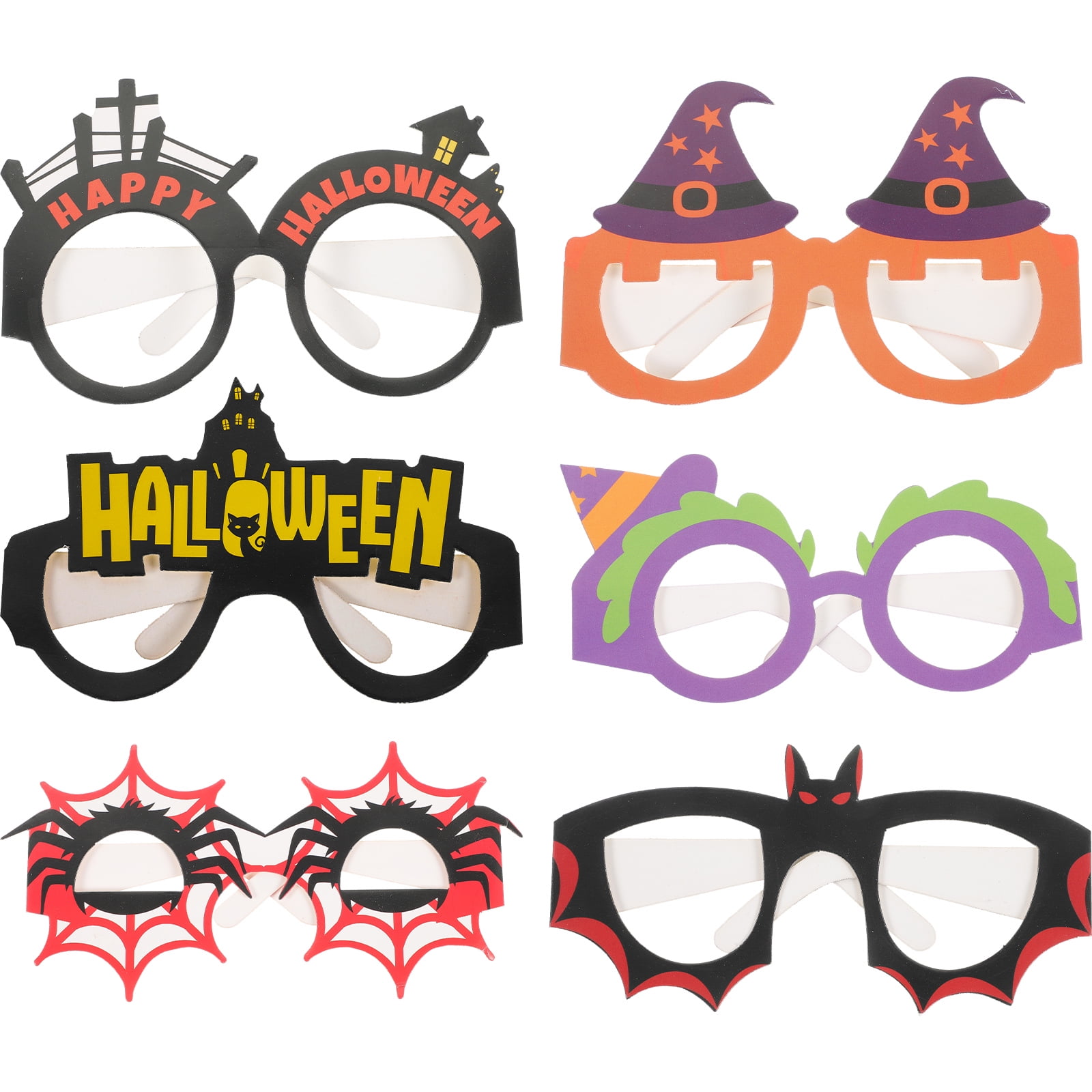 OGITUDE 6 pcs Halloween Glasses Prop Halloween Party Eyeglass Frame ...