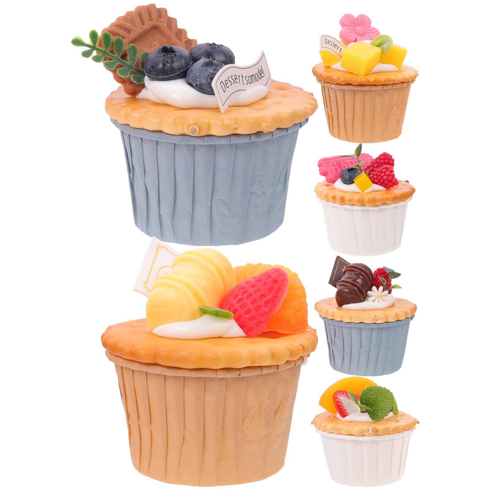 OGITUDE 6Pcs Faux Cup Cakes Wedding Cakes Models Kitchen Bakery Shop ...