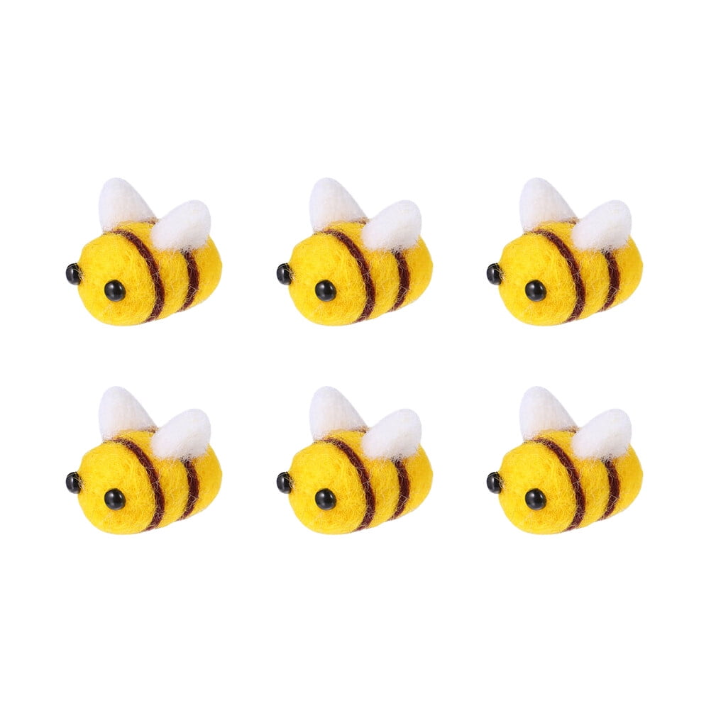OGITUDE 6pcs DIY Craft Wool Felt Bee Decoration Adorable Plush Wool ...