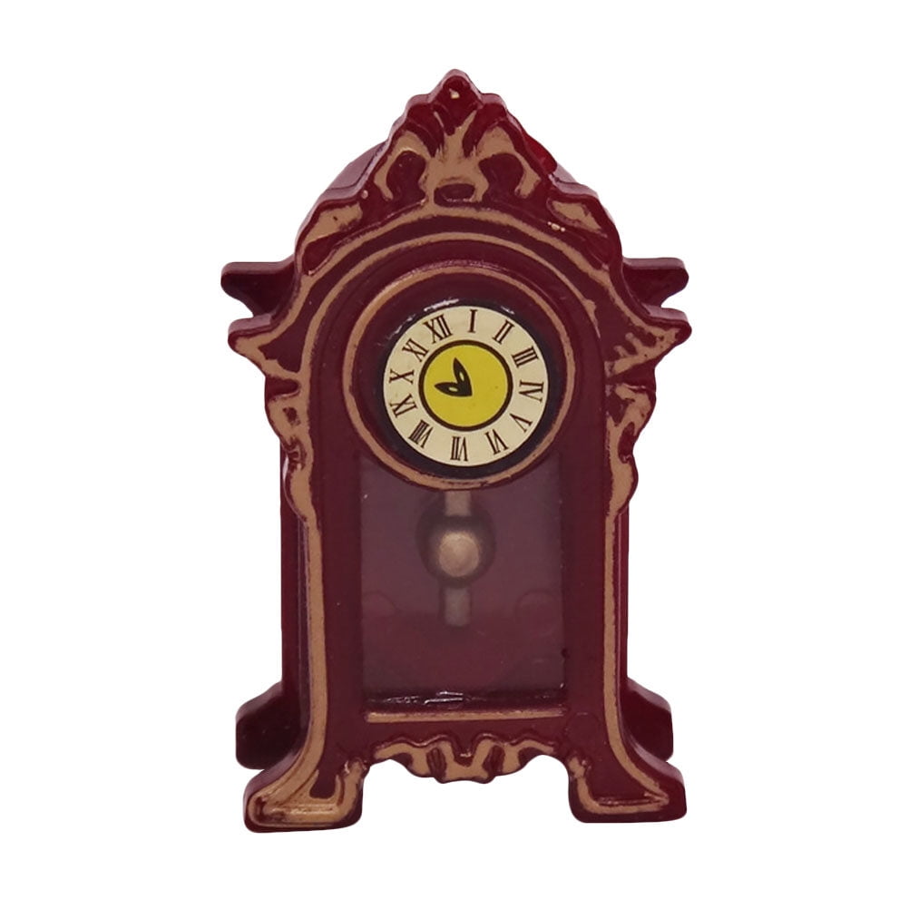 OGITUDE Mini House Desk Clock Simulation Wood Table Clock Model Pretend ...