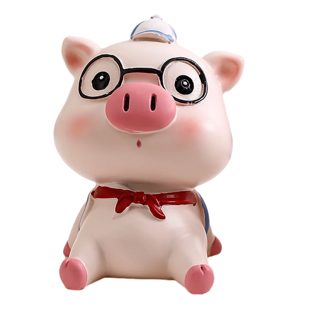 OGITUDE Resin Pig Miniature Piggy Figurine Resin Pig Decoration ...