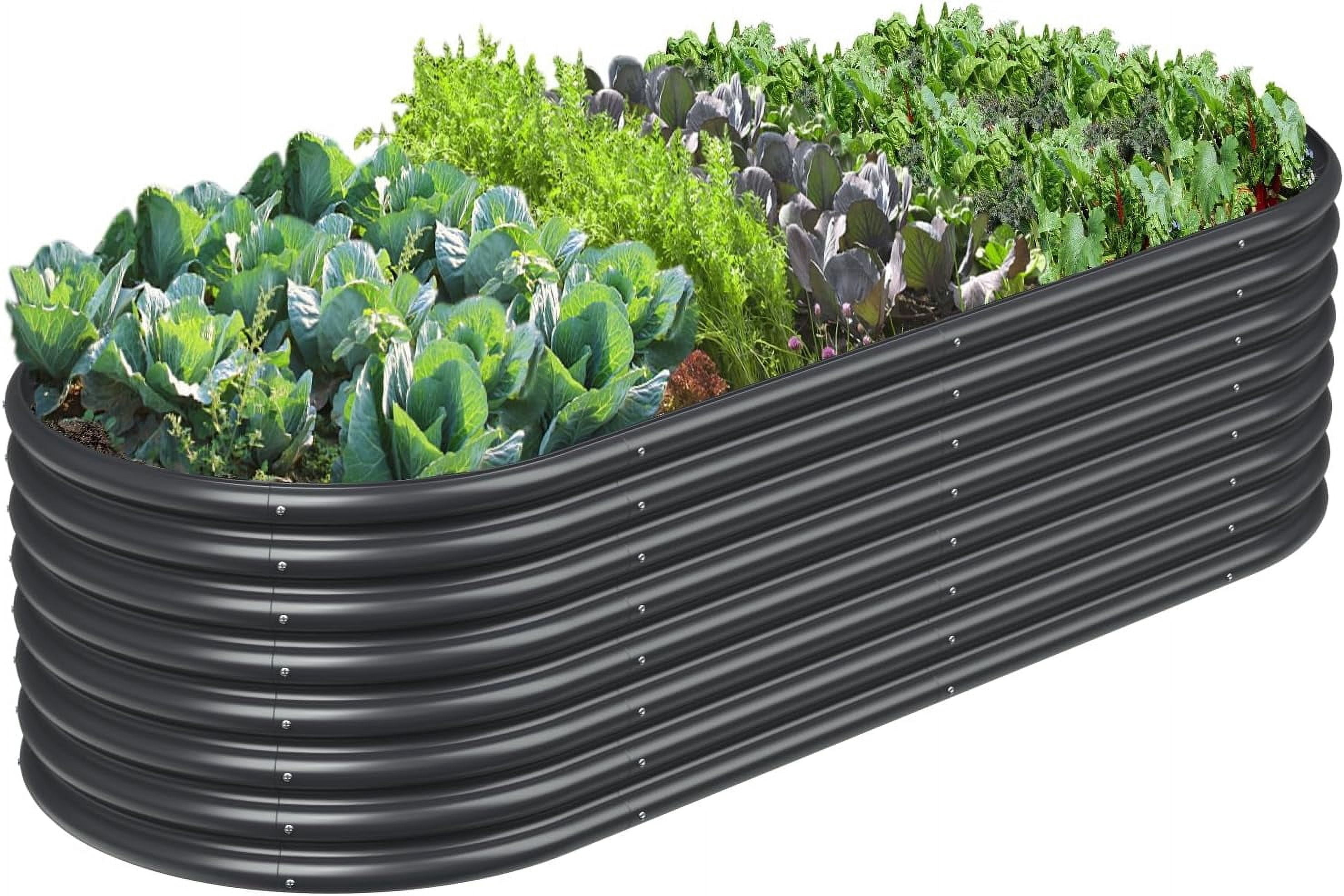 OGKBIR 8FT(L)×4FT(W)×2FT(H) Galvanized Raised Garden Bed Outdoor, Metal ...