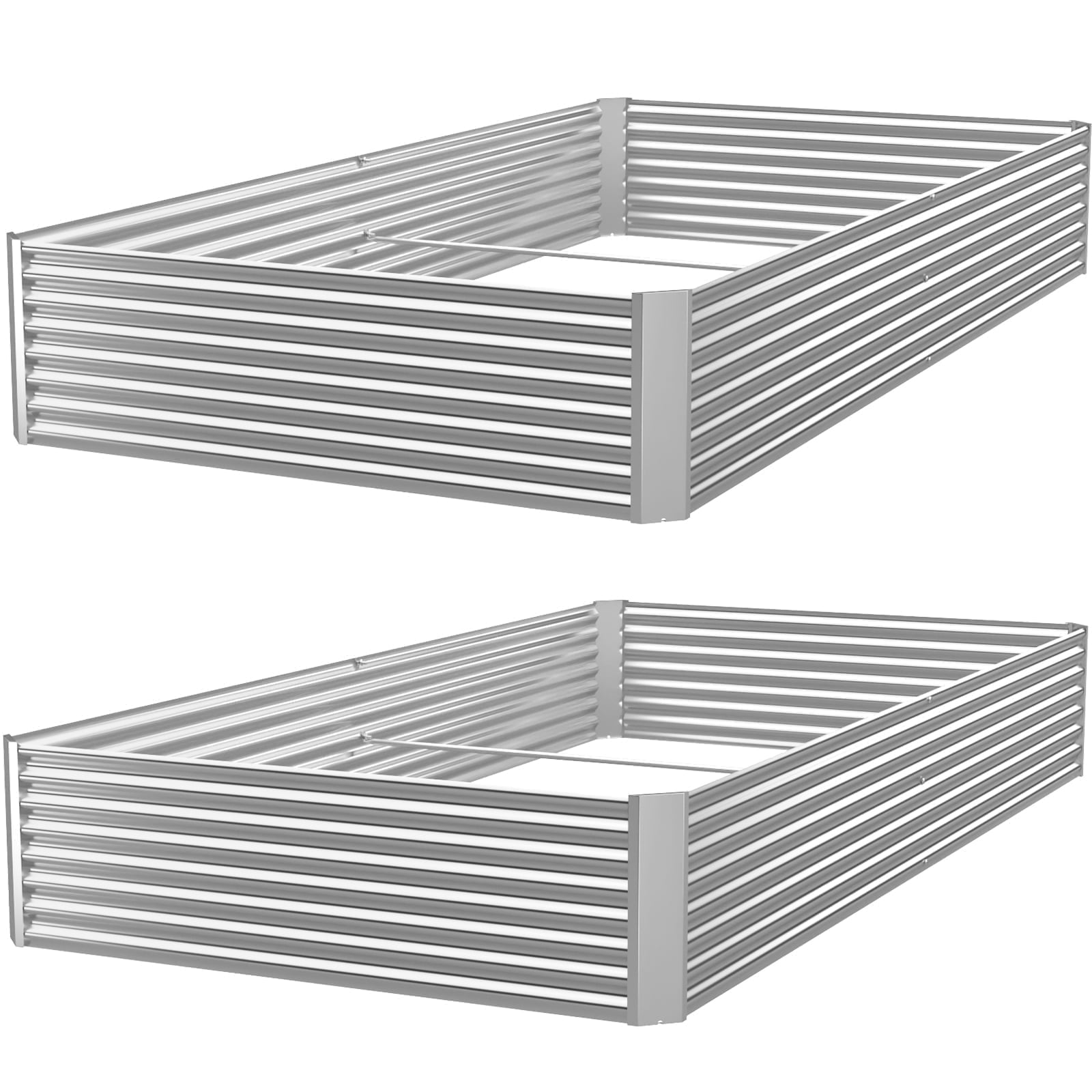 OGKBIR Rect 2 Pack Galvanized Raised Garden Bed,Metal Garden Bed for ...