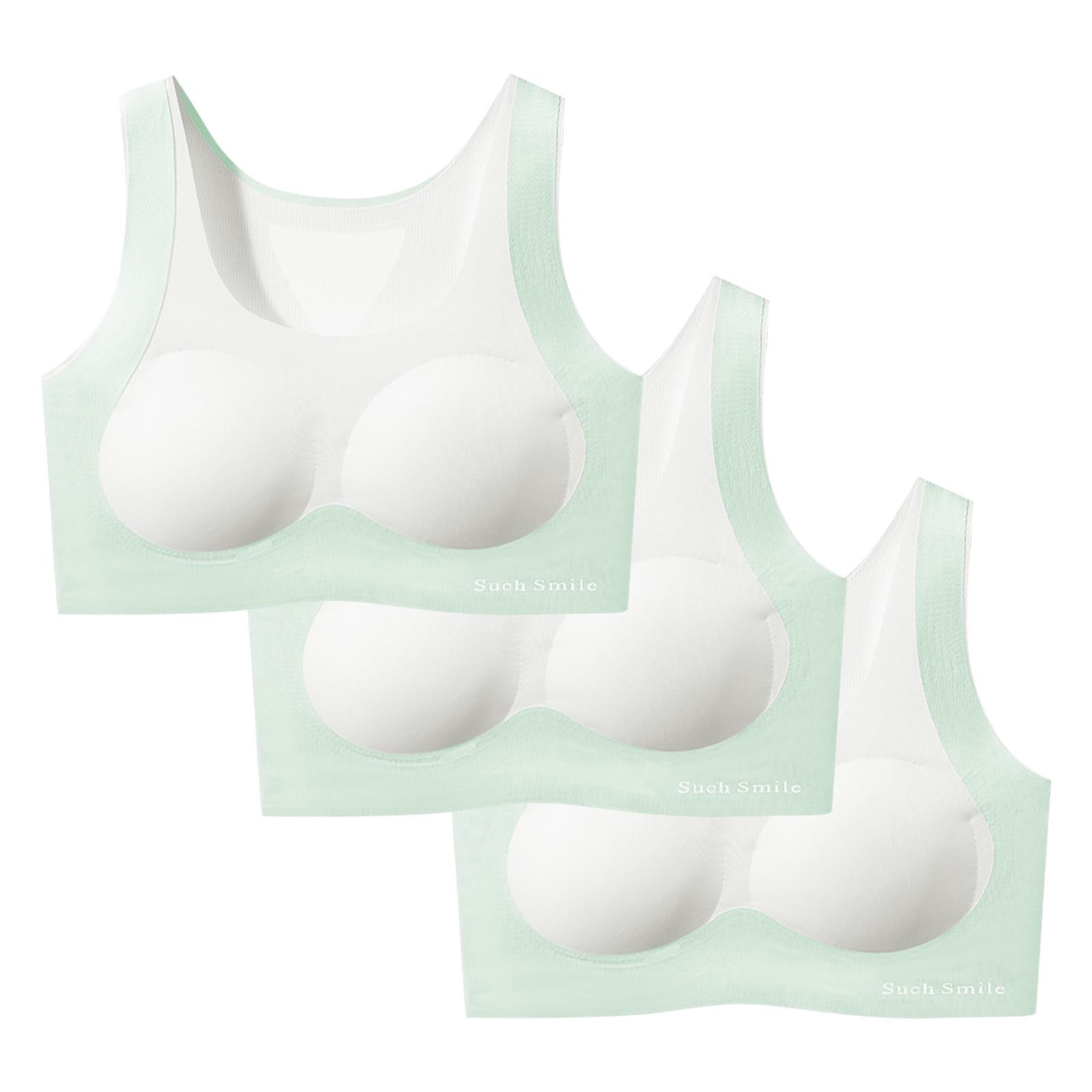 OGLCCG 3 Pack Teens Girls Cotton Training Bras Big Girls' Sports Bra ...