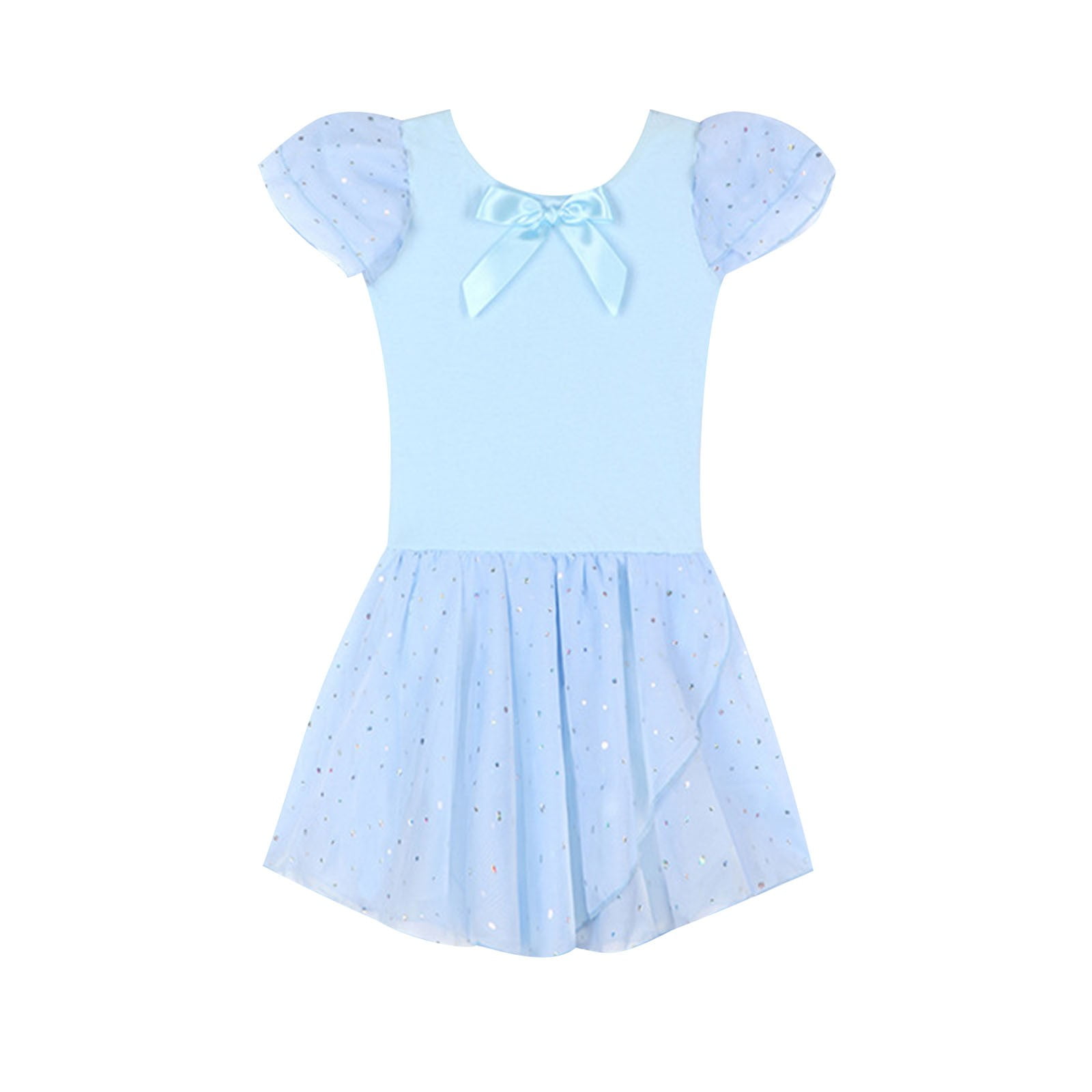 OGLCCG Ballet Leotards for Girls Shiny Ruffle Sleeve Cotton Dance ...