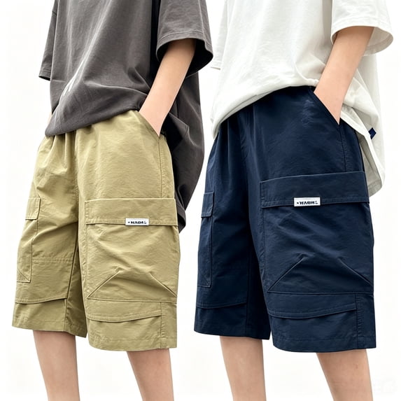 OGLCCG Boys Cargo Shorts Kids Elastic Waisted Wide Leg Hiking Shorts ...