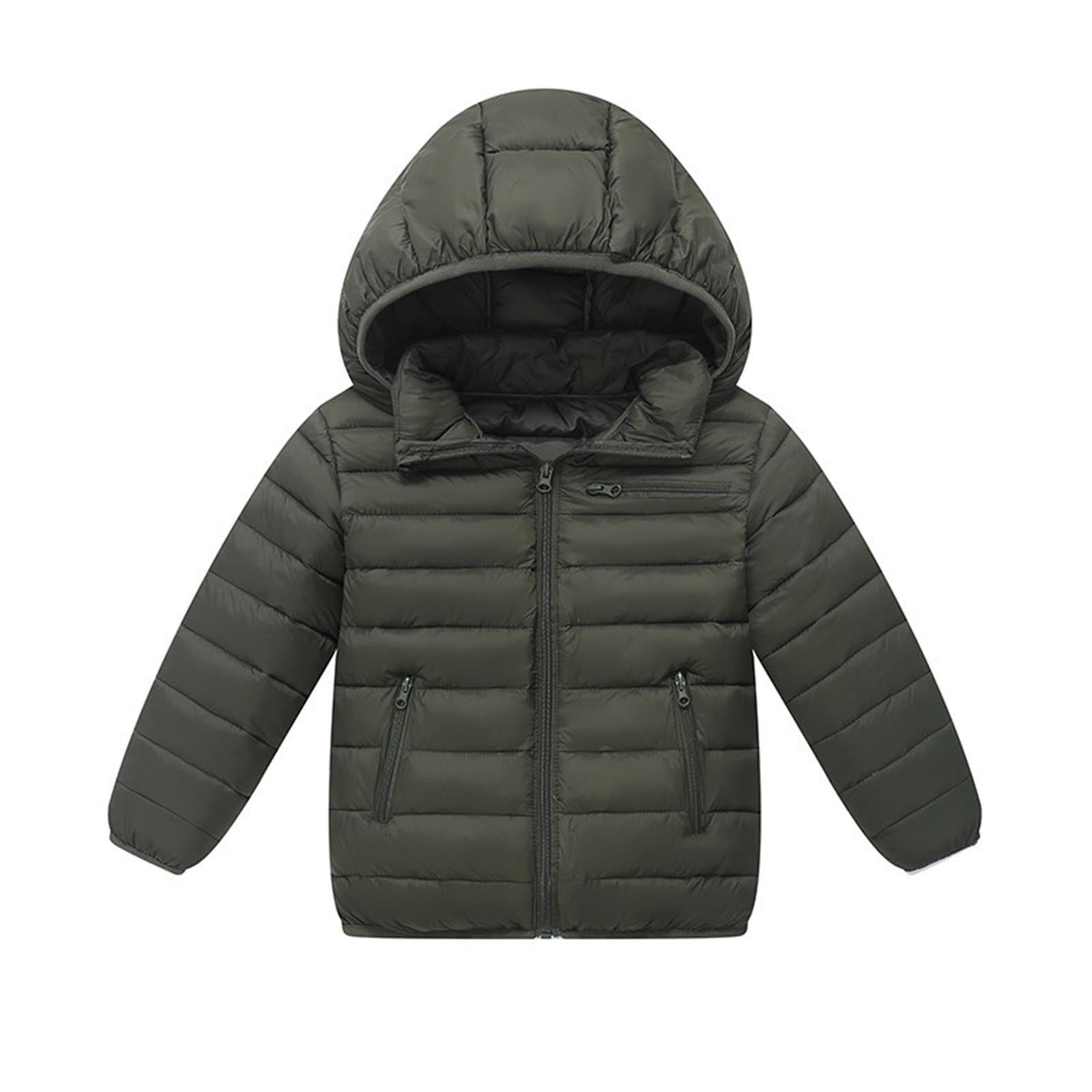OGLCCG Boys' Puffer Jacket Weather Resistant Hooded Down Coat for Boys ...